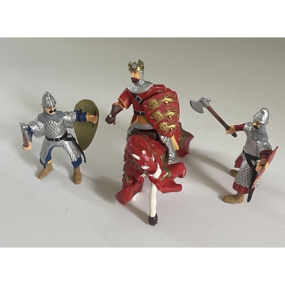 Papo | Toys | Papo Medieval King Horse 2 Knights Yellow Red Blue 4 ...